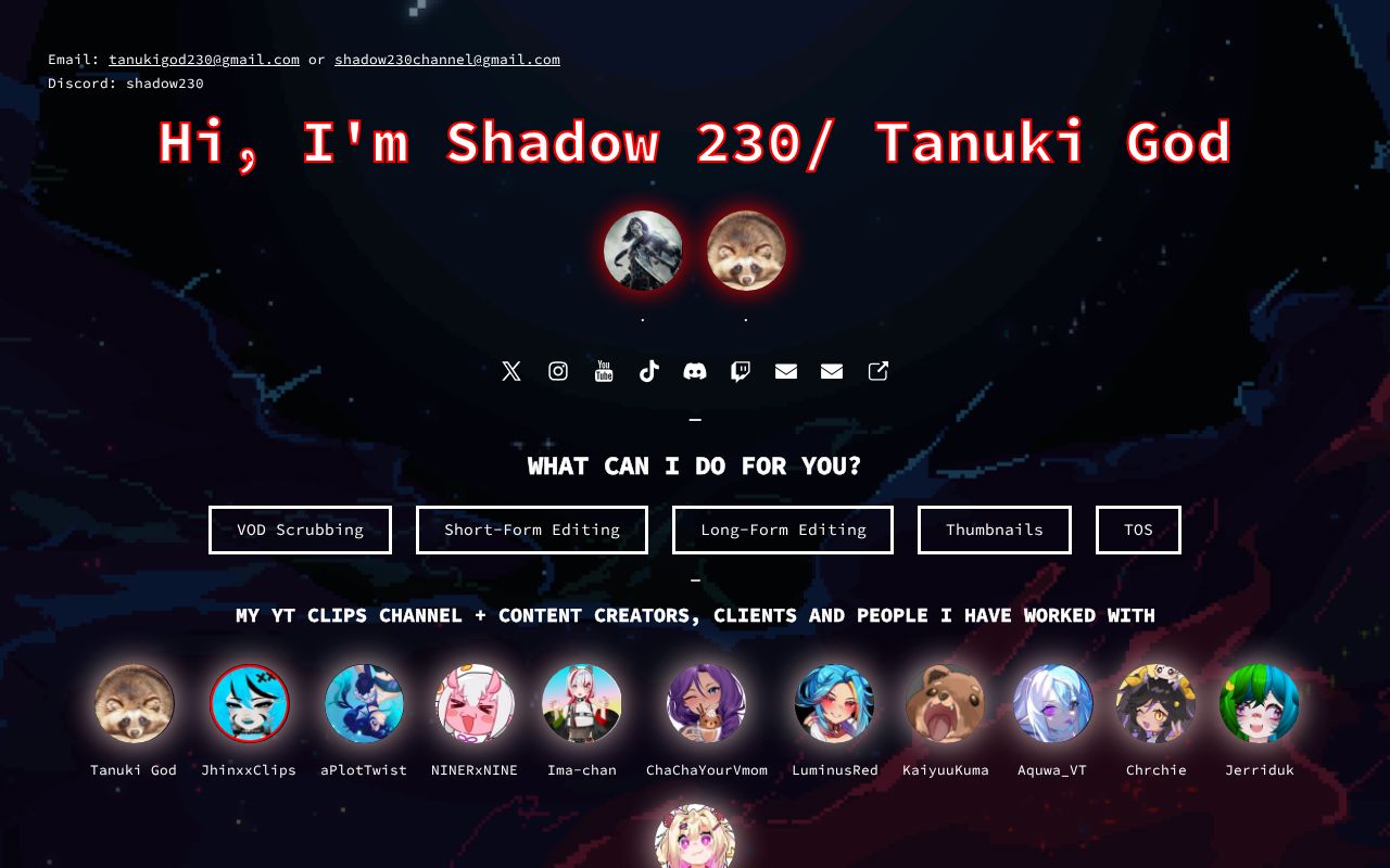 Tanuki God - Shadow 230 Carrd